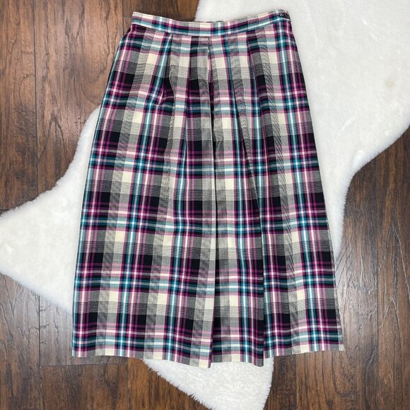 Pendleton | Skirts | Vintage Pendleton Midi Skirt Plaid Black Purple ...